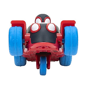 Marvel Spidey and his Amazing Friends Webbed Wheelie Vehicle - Miles Morales: Spider-Man Pull Back Vehicle - Features Built-in Super Hero