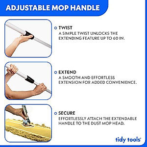 24 Inch Yellow Dust Mop with Metal Handle and 24 Inch Dust Mop Refill Bundle - 2 Mop Sets and 4 Refills