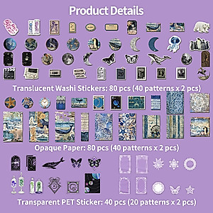 200 Pieces Vintage Scrapbook Kit Scrapbook Stickers Journaling Stickers for Scrapbooking Materials, Planner DIY Arts Craft Collage