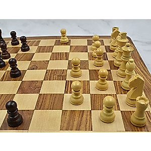 STORE INDYA Handmade Premium Wooden Magnetic Folding Chess Board Set with Storage Box -12 Inch| Travel Chess Board Game |Tournament Chess Set| Strategy Educational Board Games for Kids Adults Teens