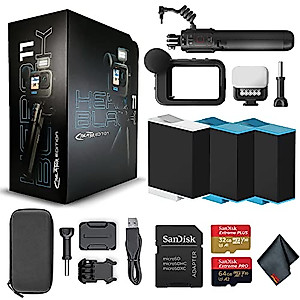 GoPro HERO11 Black Creator Edition - Includes Volta (Battery Grip, Tripod, Remote), Media Mod, Light Mod, Enduro Battery - Waterproof Action Camera + 64GB Extreme Pro Card and 2 Extra Batteries