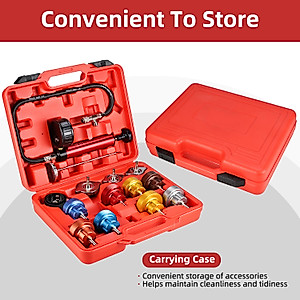 BTSHUB 14 pcs Radiator Pump Pressure Tester Tool Kit Vacuum Pressure Cooling System Tester