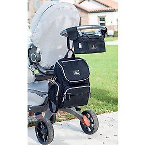 Primo Passi Stroller Organizer - Fits Most Strollers and Includes Two Deep Insulated Cup Holders to Keep Bottles Warm and Drinks Cold