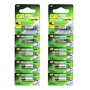 GP Alto Voltaje Batería 27 A MN27 A27 PK5 12 V [10 Pack]