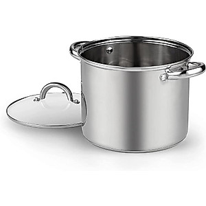 Cook N Home Stockpot with Lid, Basics Stainless Steel Soup Pot, 12-Quart
