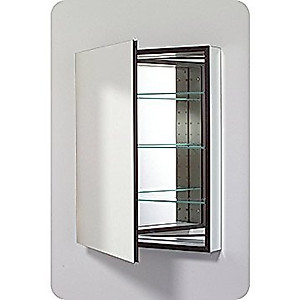 Robern MC2430D4FPL M-Series Mirror Cabinet with Plain Edge Door, Silver