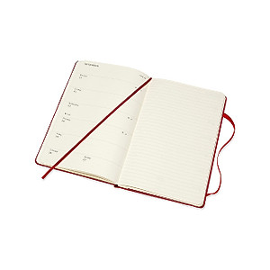 Moleskine Classic 12 Month 2022 Weekly Planner, Hard Cover, Large (5" x 8.25"), Scarlet Red