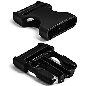 Buckles for Straps 1": Side Release Buckle Plastic Clip 10 set + Tri-Glide Slide 20 pcs Fit 1 inch Wide Nylon Webbing Canvas Strap, Heavy Duty Replacement Backpack Dog Collar, Dual Adjustable No Sew