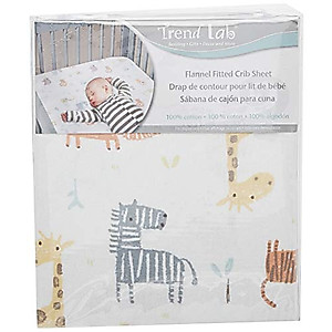 Trend Lab Crayon Jungle Deluxe Flannel Fitted Crib Sheet, Multi