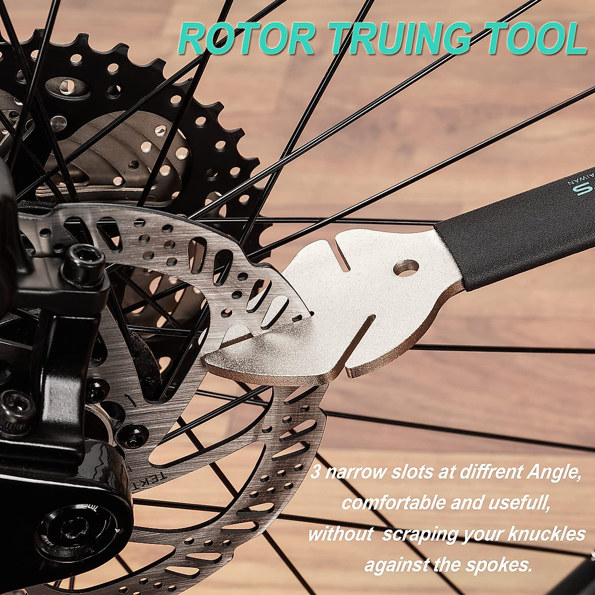 cyclists Rotor Truing Fork - 2 in 1 Bike Rotor Tool & Hydraulic Piston Press for Bicycle Disc Brakes - Bike Disk Brake Rotor Alignment Tool for Mountain Road Bike