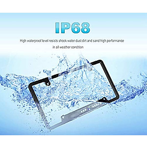 JPP License Plate Backup HD Camera, Rear View Camera 170° Viewing Angle Universal Night Vision Waterproof High Sensitive 7 Bright LED Reversing Car Camera