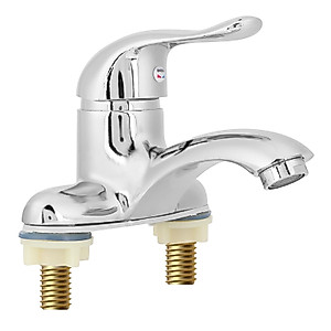 Single Hole Bathroom Faucet, G1/2 Zinc Alloy and ABS Hot and Cold Water Mixing Sink Faucet, Single-Handle Bathroom Faucet
