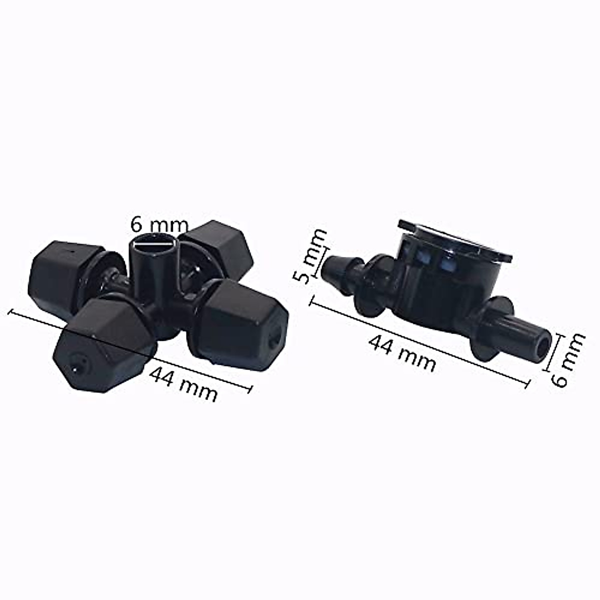 ZXCVB 20 Pcs Black Cross Fog Spray Nozzle Garden Sprayer with Anti-drip Cooling Mist System 1/4' Hose Atomizing Fog Pressure Spray