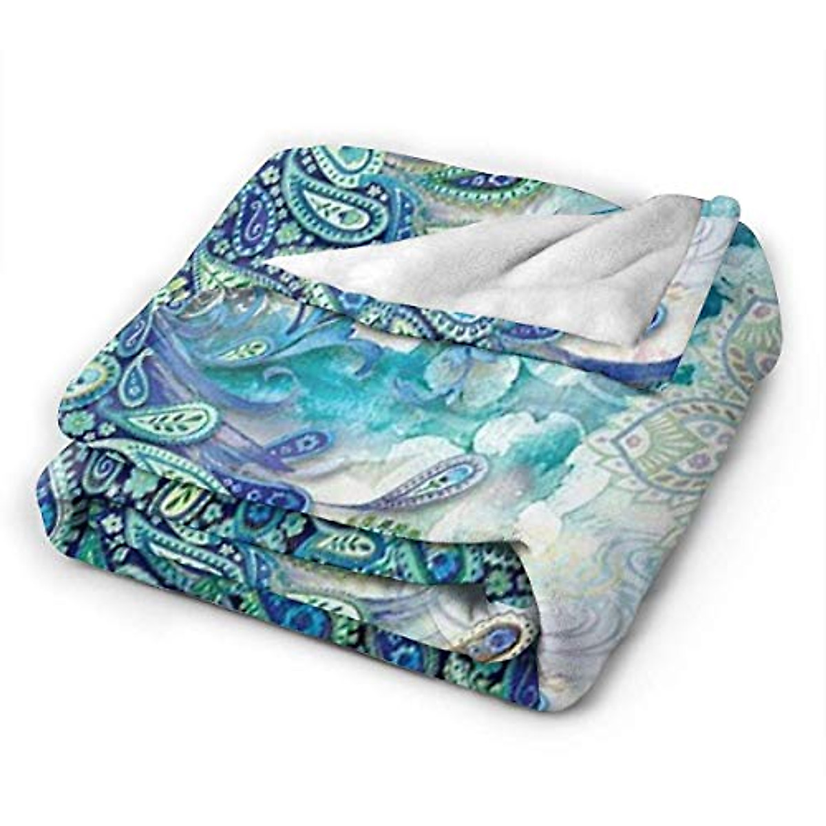 Peacock and Vintage Botanical Flannel Fleece Blanket Ultra Soft Cozy Warm Throw Lightweight Blanket Microfleece Blanket for Home (Peacock and Vintage Botanical, 50" x40")