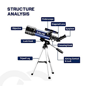 ESSLNB Beginner Telescope for Kids and Children 70mm Astronomical Refractor Telescopes Multi-Fully Coated Kids Telescope with Tripod