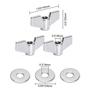 Facmogu 23PCS Cymbal Replacement Accessories, Cymbal Stand Felts, Drum Cymbal Felt Pads Include Wing Nuts, Washers, Cymbal Sleeves & Drum Key - Gray