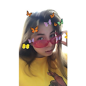 FEISEDY Retro Rectangle Sunglasses Women Men Vintage 90s Small Glasses Thick Narrow Fashion Y2K Plastic Glasses B2462