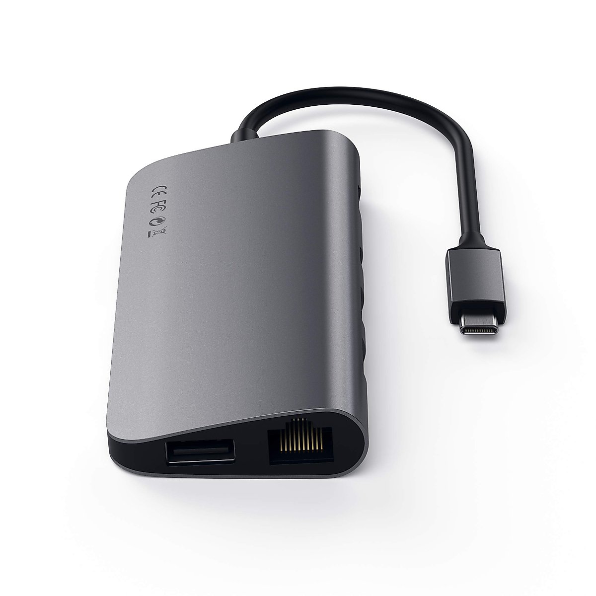 Satechi Type-C Multimedia Adapter with 4K HDMI, Mini DP, USB-C PD, Gigabit Ethernet, USB 3.0, Micro/SD Card Slots - for M2/ M1 MacBook Pro, M2/ M1 MacBook Air (Space Gray)