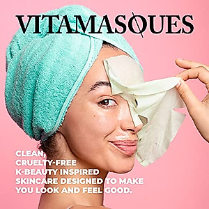 Vitamasques Face Masks Skincare Sheet Kit, 7-Pack - Juicy Collection of Triple-Layer Sheet Facial Masks - Pore Purifying, Brightening, and Hydrating Face Mask Skin Care - Boost your Skincare Routine