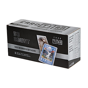 CARD TITAN PRO 3" x 4" Thick Card 130pt Toploader and Soft Sleeves 50ct - Premium Quality Ultra Clear Top Loaders and Penny Sleeves for Trading Cards - Extra Thick Card Sleeves