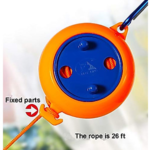 Medolli Portable Retractable Clothesline for Outdoor/Indoor, Travel, Camping, Backyard, Hotel, Adjustable Clothesline with 10 Windproof Clothespins, Multi-Functional, 26 ft