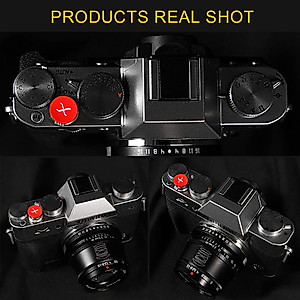 KOLHOFFR 3Packs Red with White X Soft Shutter Release Button high-end Pure Copper Camera Shutter Button