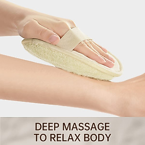 Bolosanto Natural Loofah Sponge, Organic Loofah, Exfoliating Loofah Pad, Natural Body Scrubber, for Shower, Bath, Dead Skin Removal (4 Pack)