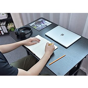 AIZ Mobile Standing Desk, Adjustable Computer Desk Rolling Laptop Cart on Wheels Home Office Computer Workstation, Portable Laptop Stand Tall Table for Standing or Sitting, Black 31.5" x 19.7"