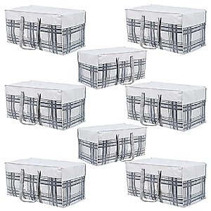 UL Source Moving Bags Extra Large Tote Storage Space Saver Bags 8PACKS Closet Organization Heavy Duty Storage Moving Bags with Zipper and Strong Handles for Shoes,Blanket,Pillow, Moving Supplies,Clothes Storage