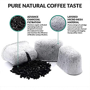 REPLACEMENT KEURIG CHARCOAL WATER FILTER, UNIVERSAL FIT FOR KEURIG COFFEE MAKERS (1 PACK/12 PCS)