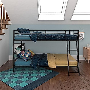 DHP Junior Twin, Low Bed for Kids, Black Bunk -77.5"L x 51"W x 49.5"H