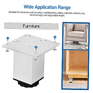 4pcs Furniture Leveling Feet Shelf Legs Furniture Levelers Leveling Feet Heavy Duty Table Stabilizers Legs Cabinet Legs Screw in Table Feet Leveling Adjustable Furniture Feet