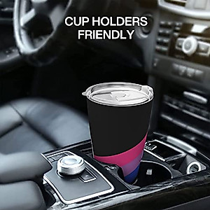 SDERDZSE Lgbtq Bisexual Pride Tumbler 20oz Coffee Cup Insulated Tumblers Stainless Steel Tumbler With Lid Coffee Travel Mug For Home Outdoor