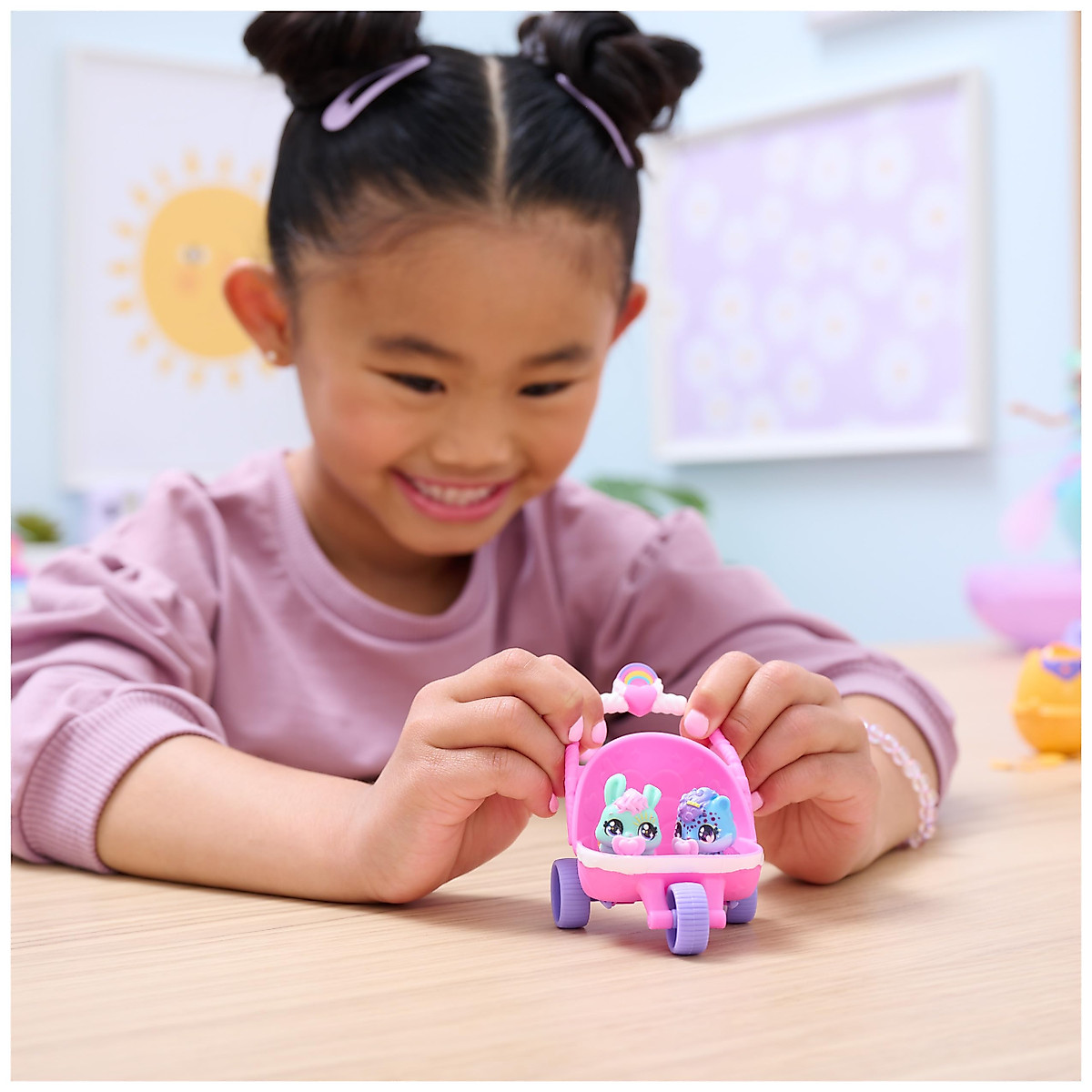 Hatchimals Alive, Hatch N’ Stroll Playset with Stroller Toy and 2 Mini Figures in Self-Hatching Eggs, Kids Toys for Girls and Boys Ages 3 and up