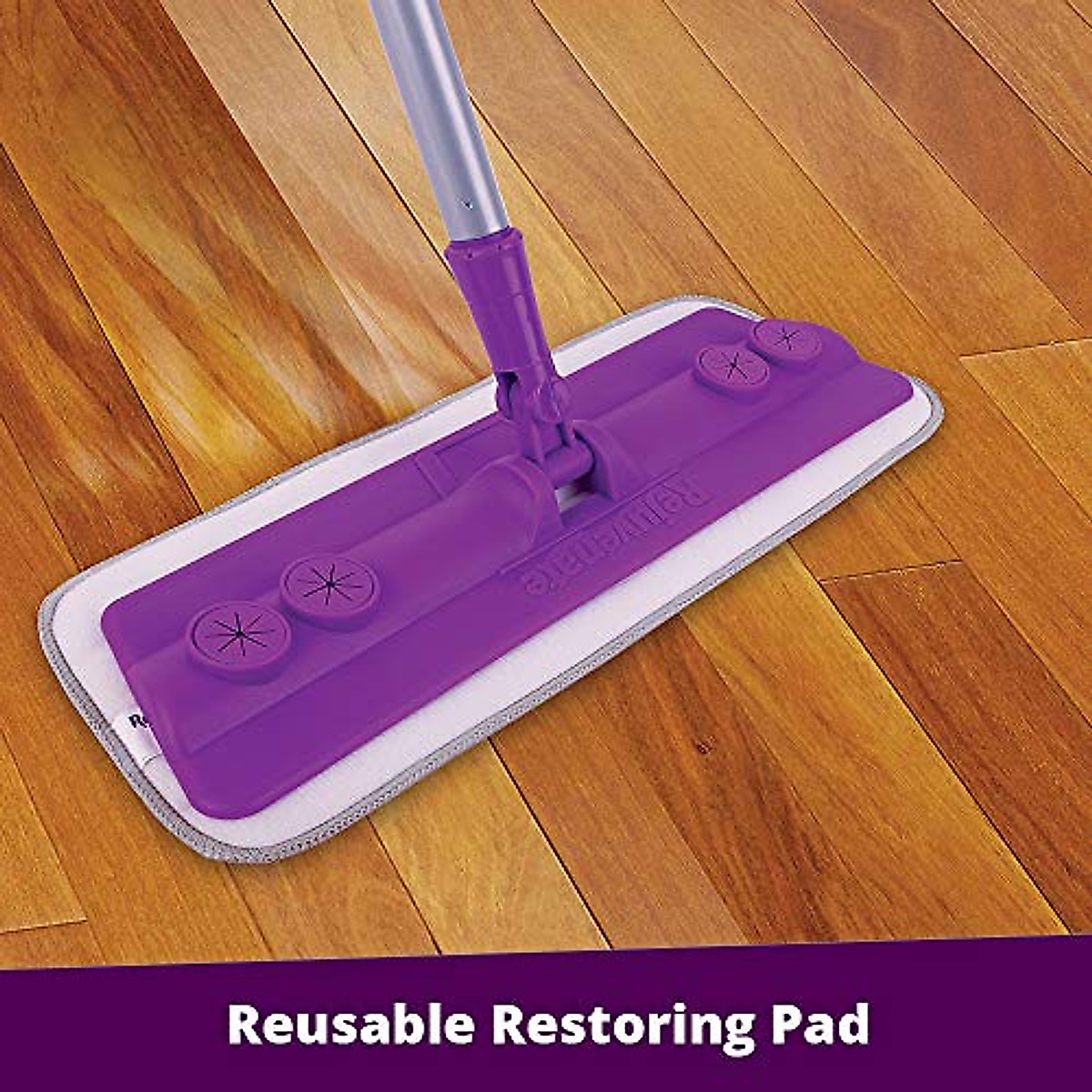 Rejuvenate High Performance Luxury Vinyl Tile Plank Floor Cleaner pH Neutral Formula Doesn't Leave Streaks or Dulling Residue 128oz & Microfiber Mop with 3 Reusable Microfiber Pads
