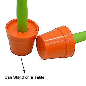 Maydahui 4PCS Flower Ballpoint Pens with Plant Pot Stand on Desk Set Blue Gel Ink Cute Creative Design Colorful for Student Party Valentine's Day