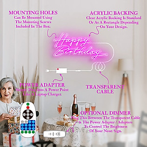 Custom Neon Signs,Personalized Dimmable LED Neon Signs for Family Birthday Bar Wedding Party Night Light&Company Logo or Business Signs, Birthday Gift Name Neon Lights