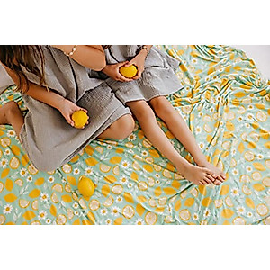 Copper Pearl Jumbo Premium Knit 3 Layer Stretchy Throw Blanket Lemon