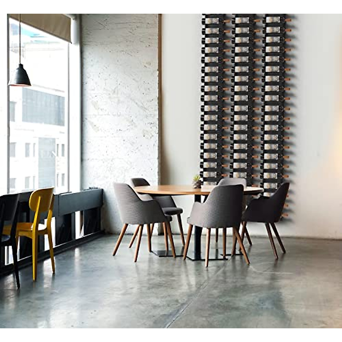 Jagged Ridge Wine Rooms Wall-Mounted Metal Wine Rack - 36 Wine Bottle Holder, Modern, Matte Black, Designed in Canada by Wine Enthusiasts