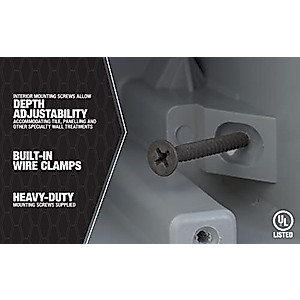 Southwire MSB2G Two Device Adjustable Depth, Heavy Duty 42lb. Mounting Screws Included 2-GANG PVC ELECTRICAL BOX, Gray