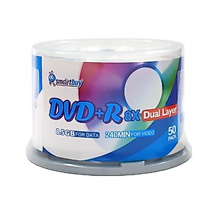 Smart Buy Logo 600 Pack DVD Plus R DVD+r Dl 8.5gb 8X Double Layer Blank Data Record 600 Discs Spindle
