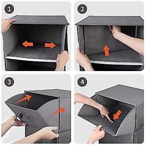 GRANNY SAYS 3 Drawer Storage Organizer, 3 Drawer Dresser, Storage Drawer for Bedroom, Closet Storage Drawers, Foldable Storage Cabinet for Clothing, Gray