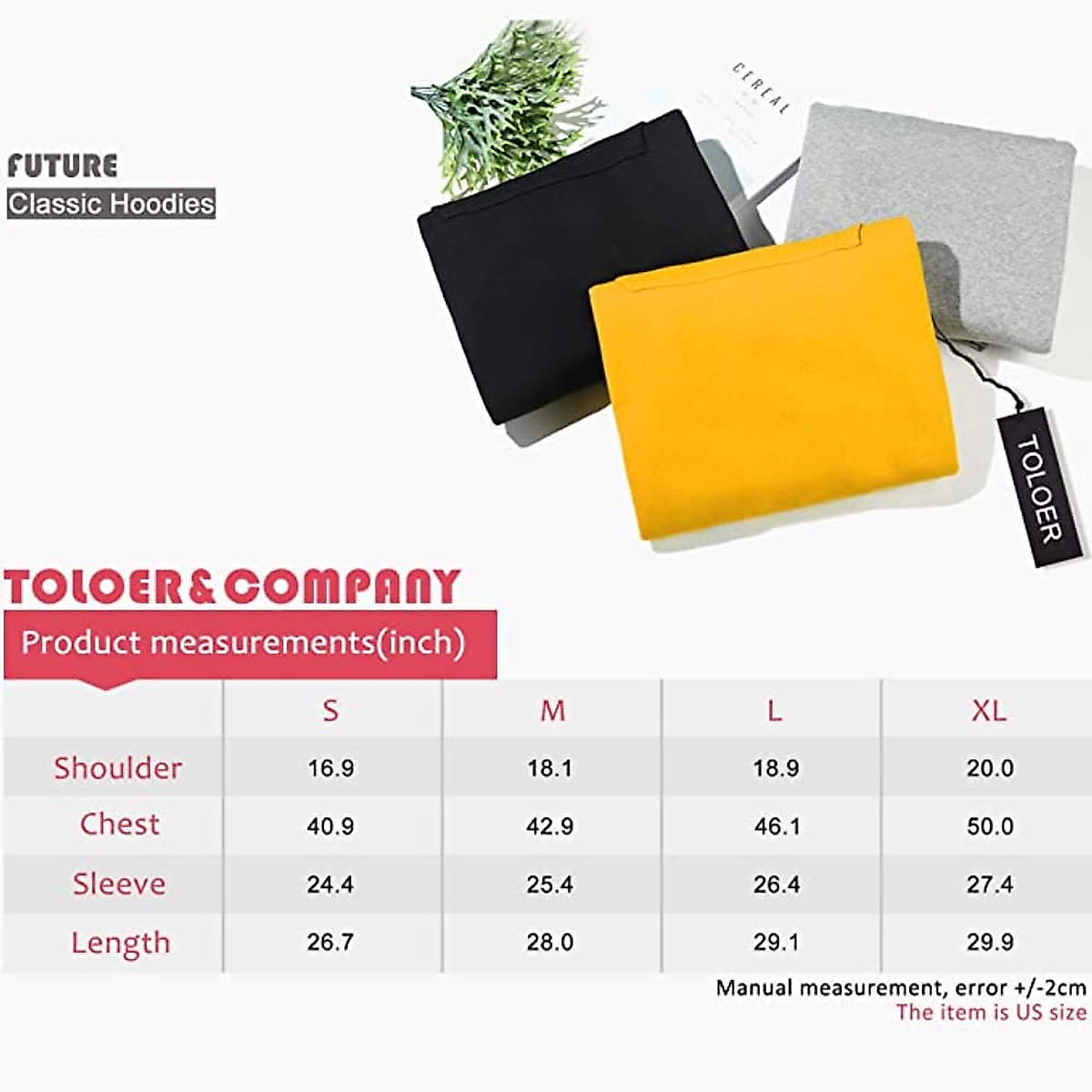 TOLOER Men's Hoodies Pullover Slim Fit Solid Color Sports Outwear Sweatshirts White XX-Large