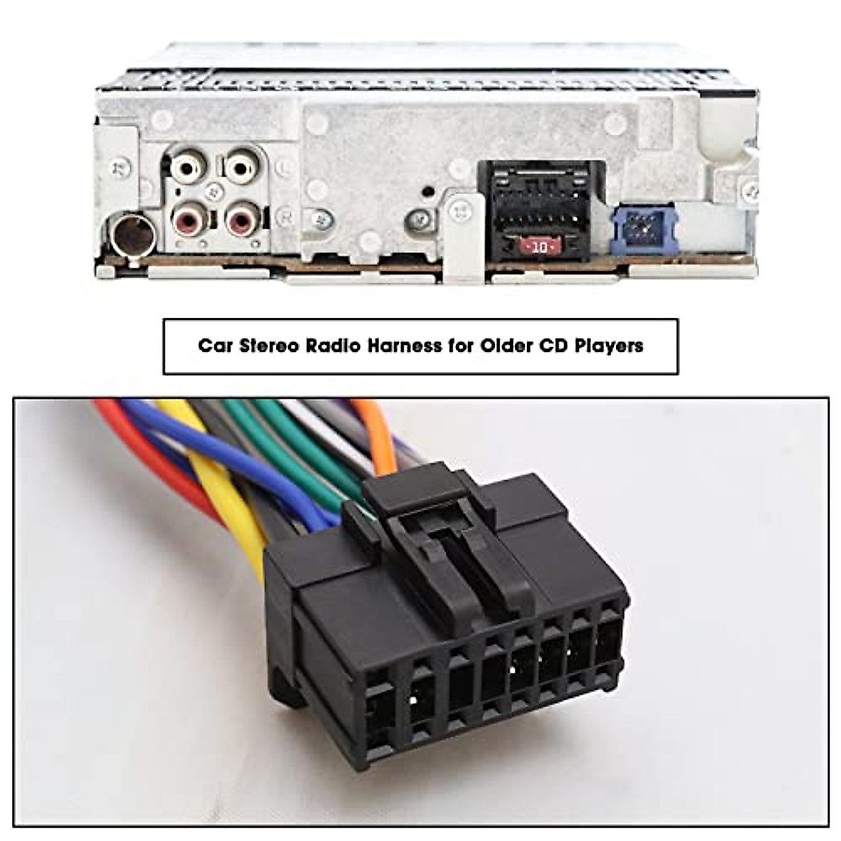 Car Stereo Radio Wiring Harness Connector Adaptor 16 Pin Port to Mini ISO 8 Pin Plug Wiring Cable Compatible with Pioneer 2003-on