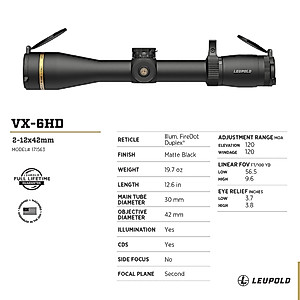 Leupold VX-6HD 2-12x42mm Riflescope