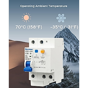 Elecnova 6-63A Miniature Circuit Breaker, 1Pole+N AC 20 Amp 230V, DIN Rail Mounted, Circuit Leakage, Overload, Short-Circuit Protection, 110V / 120V Available