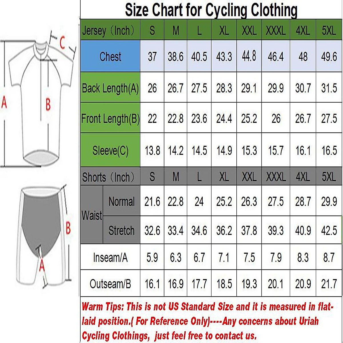 Uriah Men's Cycling Jersey Short Sleeve White Bib Shorts Sets Electric Yellow Size 5XL(CN)