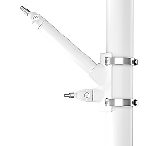 2-in-1 Pole Mounting Bracket for Stick Up Cam ProSolar Panel, Spotlight Cam Battery and Stick Up Cam Battery Outdoor Mount Accessories for Ring Solar Panel (White, not Apply to Spotlight Cam Pro/Plus)