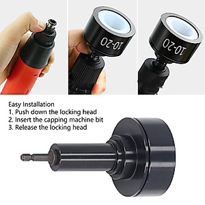 Electric Capping Machine Bit Extended Version Capping Head for Fastening Bottle 30-40mm Rubber Gasket Design