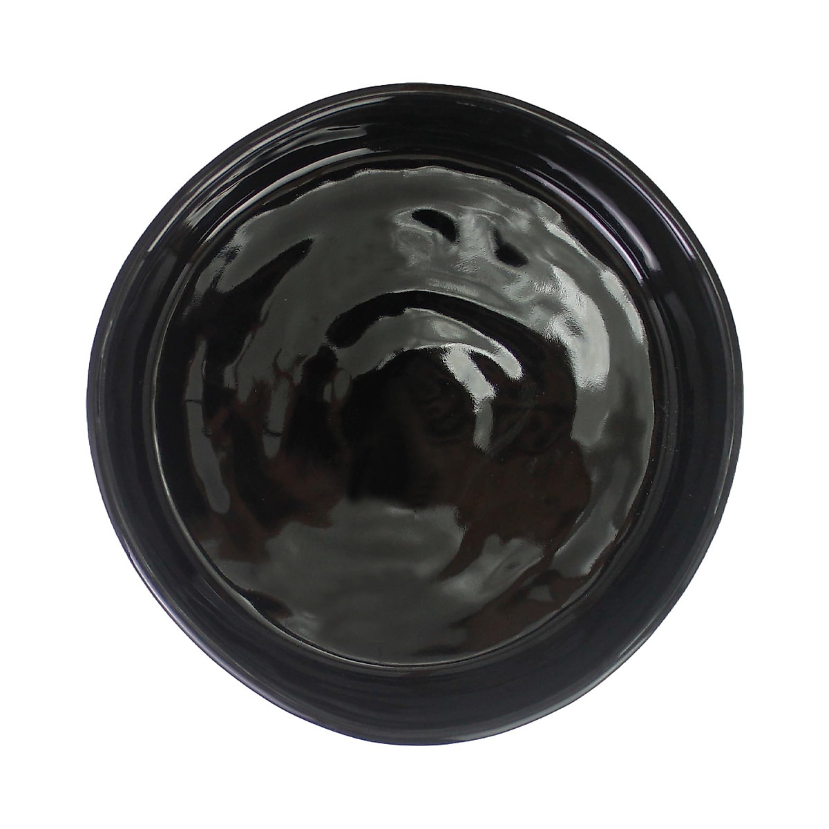 roro Ceramic Stoneware Hand-Molded Glossy Black 8 inch large Salad or Pasta Bowl | Pet Friendly